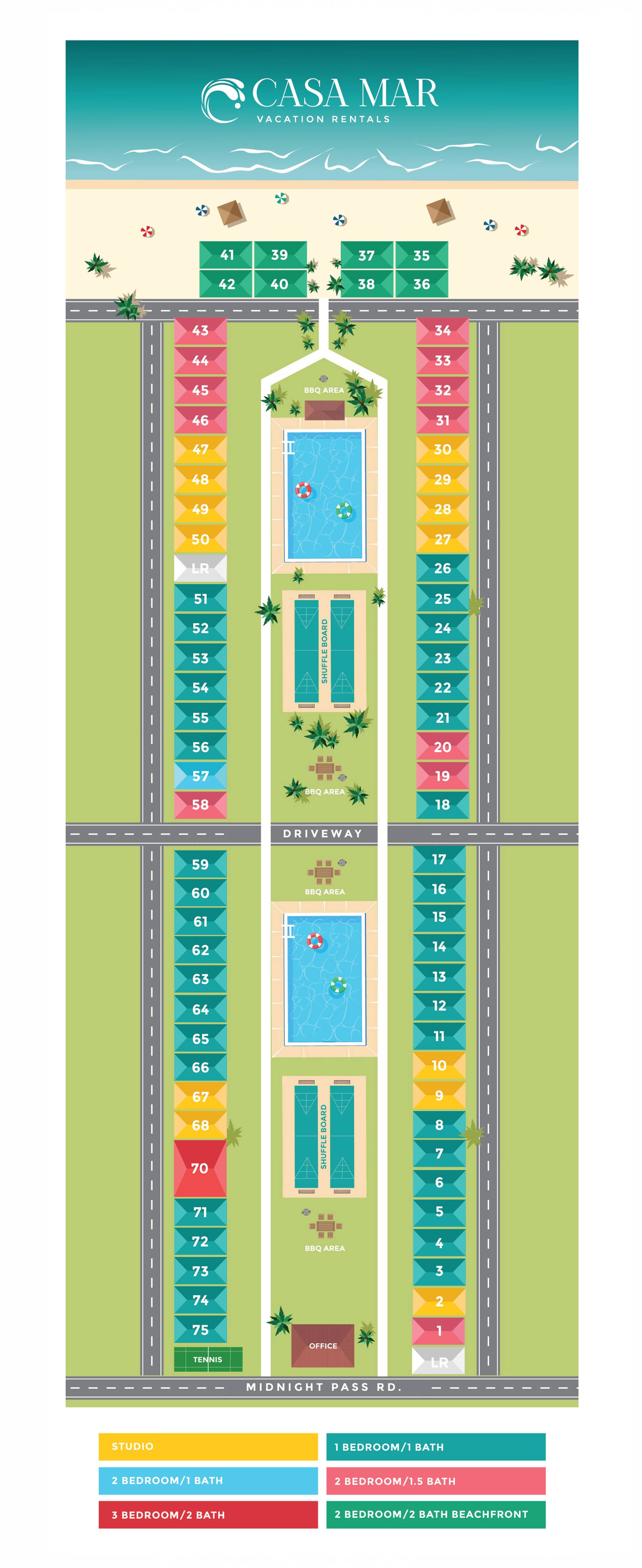 Property Map | Casa Mar Rentals